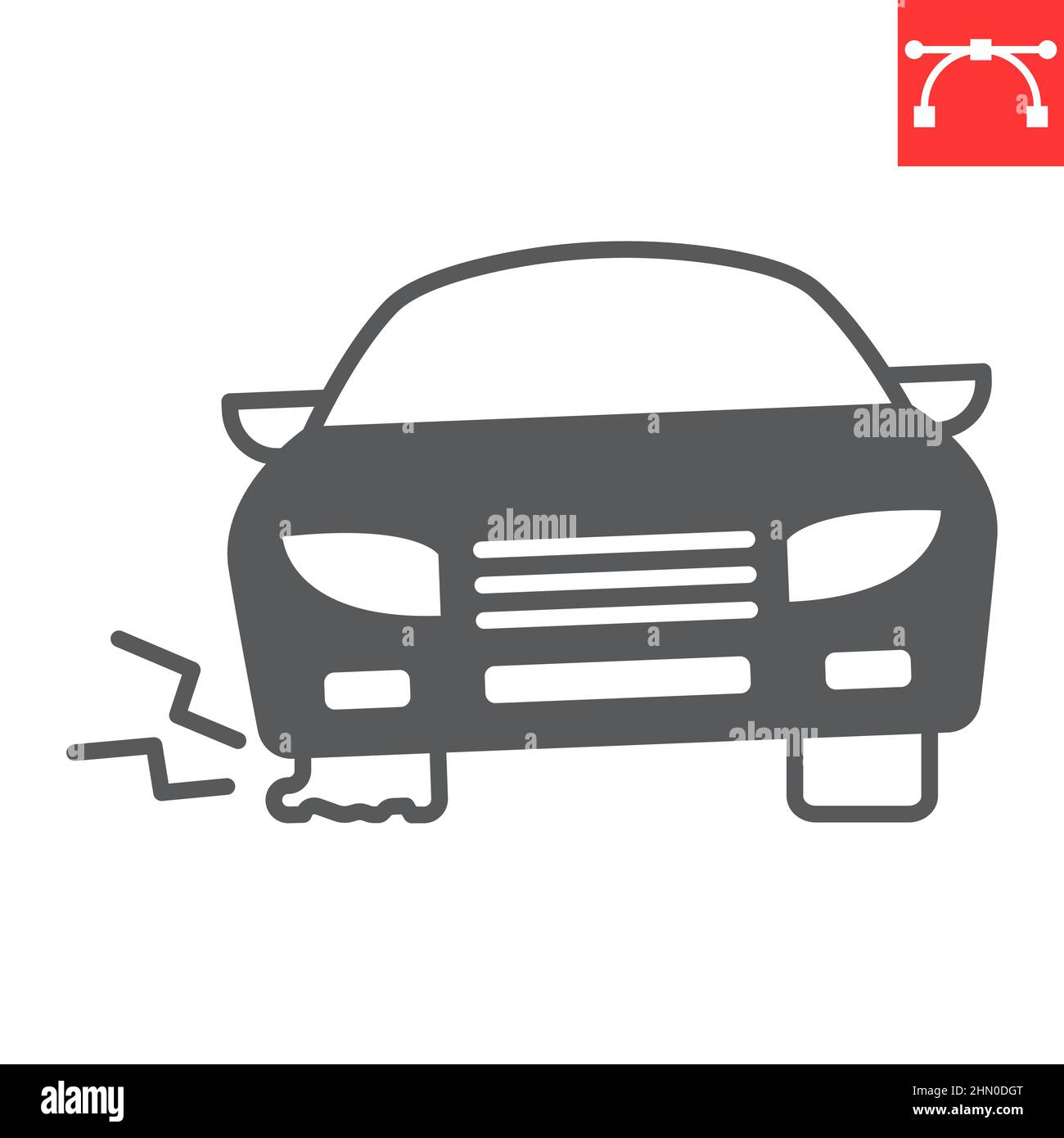 Tire burst glyph icon, vehicle and car accident, car tire leak vector ...