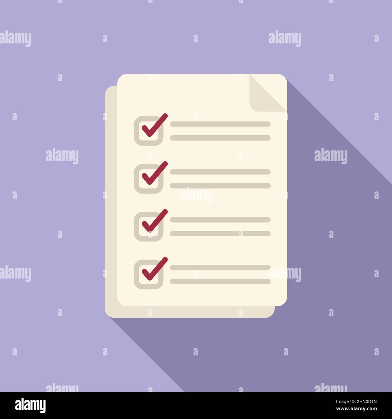 Work task icon flat vector. Test checklist Stock Vector Image & Art - Alamy