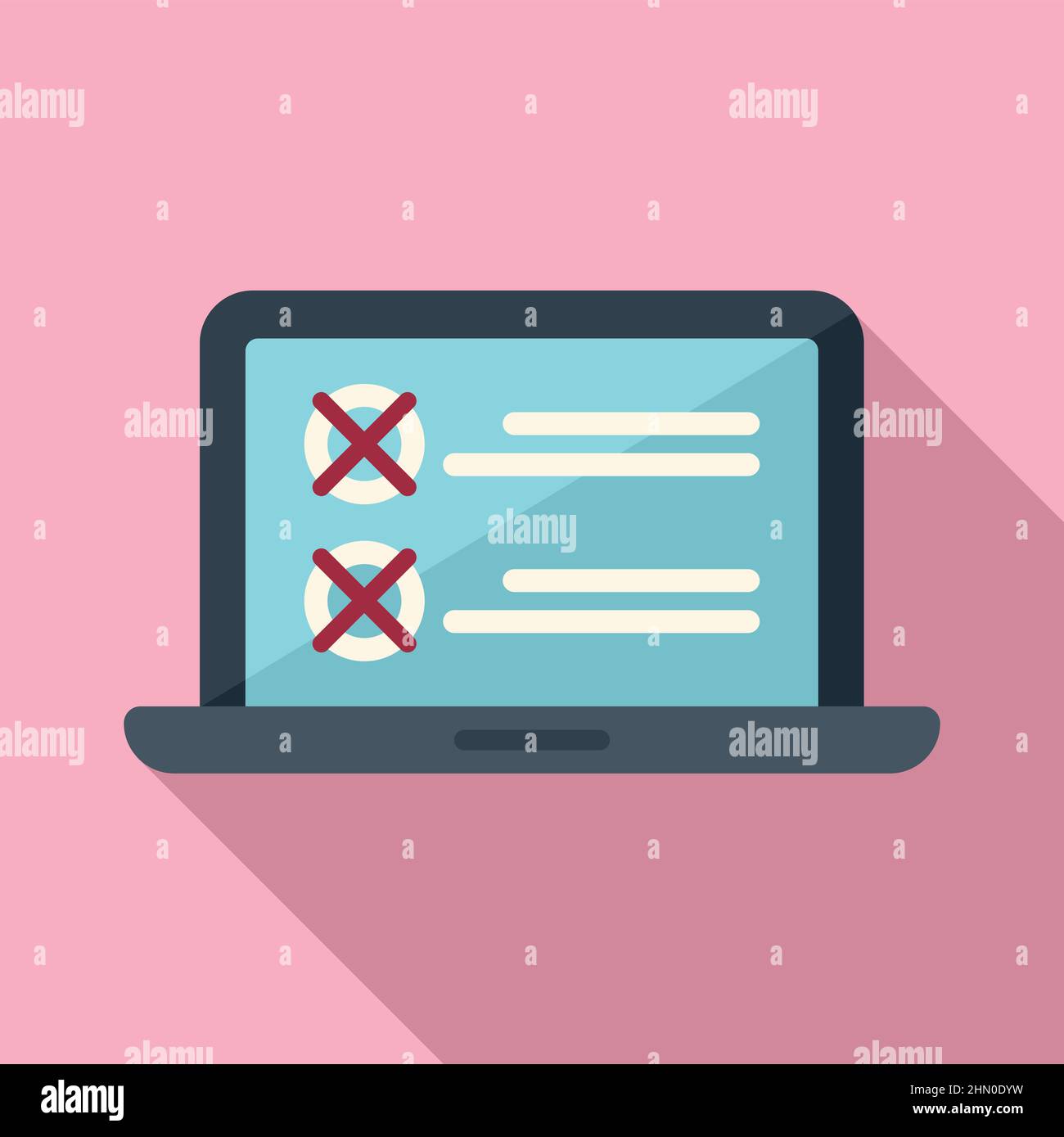 Laptop assignment icon flat vector. Document test Stock Vector Image ...