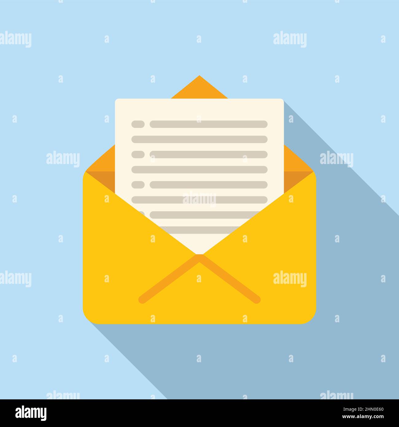 Mail report icon flat vector. Document paper Stock Vector Image & Art ...