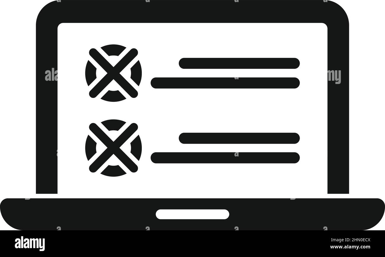 Laptop assignment icon simple vector. Document test Stock Vector Image ...