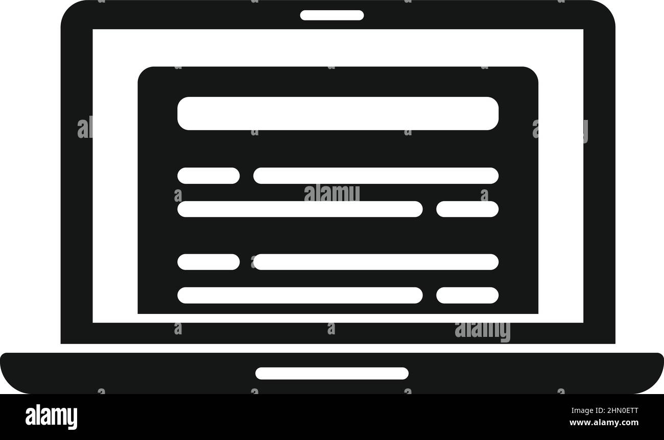 Laptop project icon simple vector. Business education Stock Vector ...
