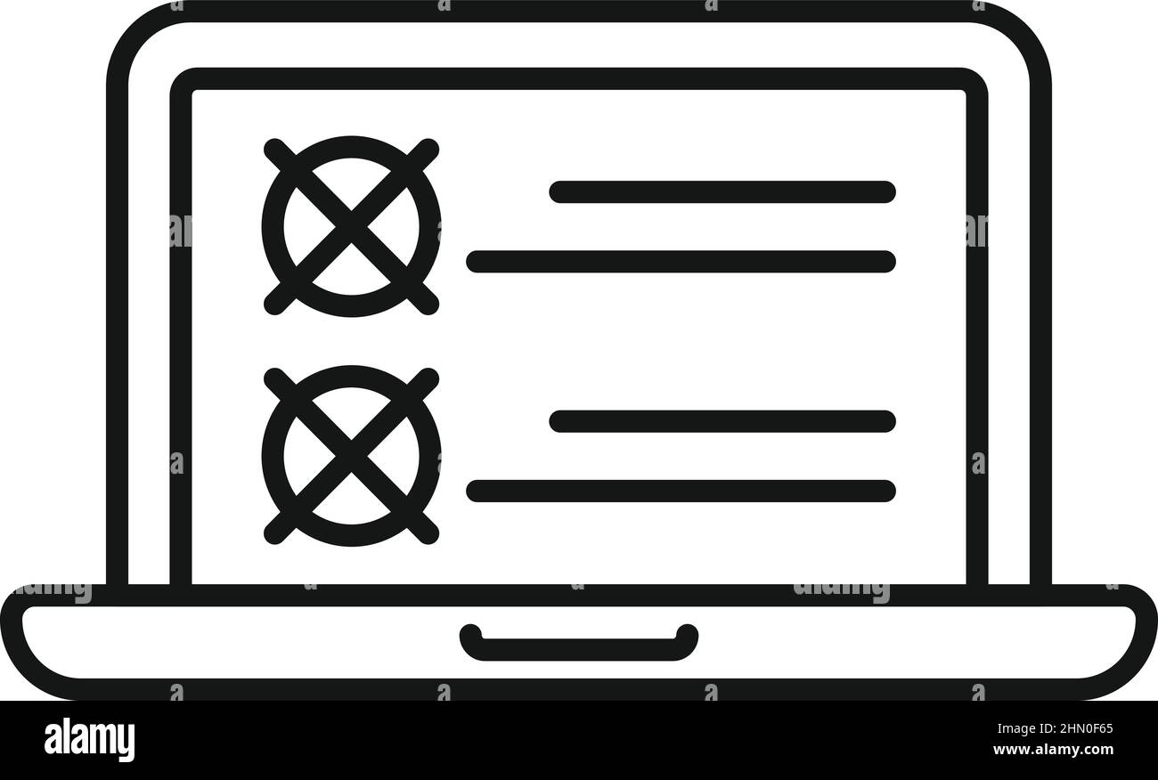 Laptop assignment icon outline vector. Document test Stock Vector Image ...