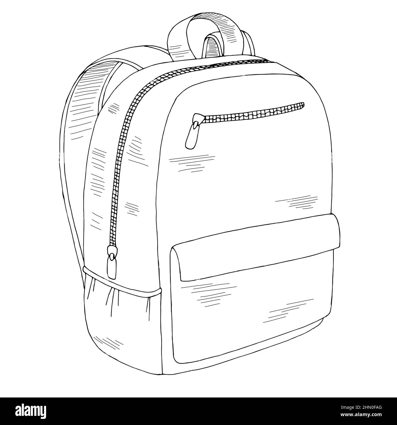 Backpack graphic black white isolated sketch illustration vector Stock ...