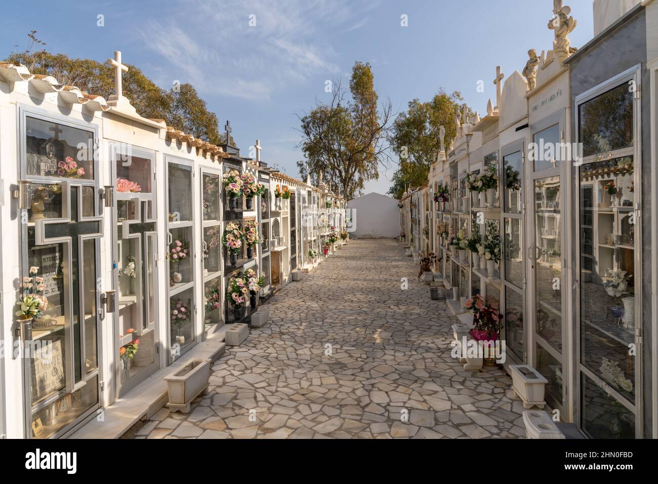 Cuevas del Almanzora, Spain - 11 February, 2022: view of the mausoleums ...