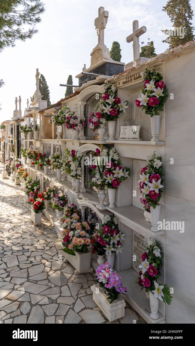 Cuevas del Almanzora, Spain - 11 February, 2022: view of the mausoleums ...