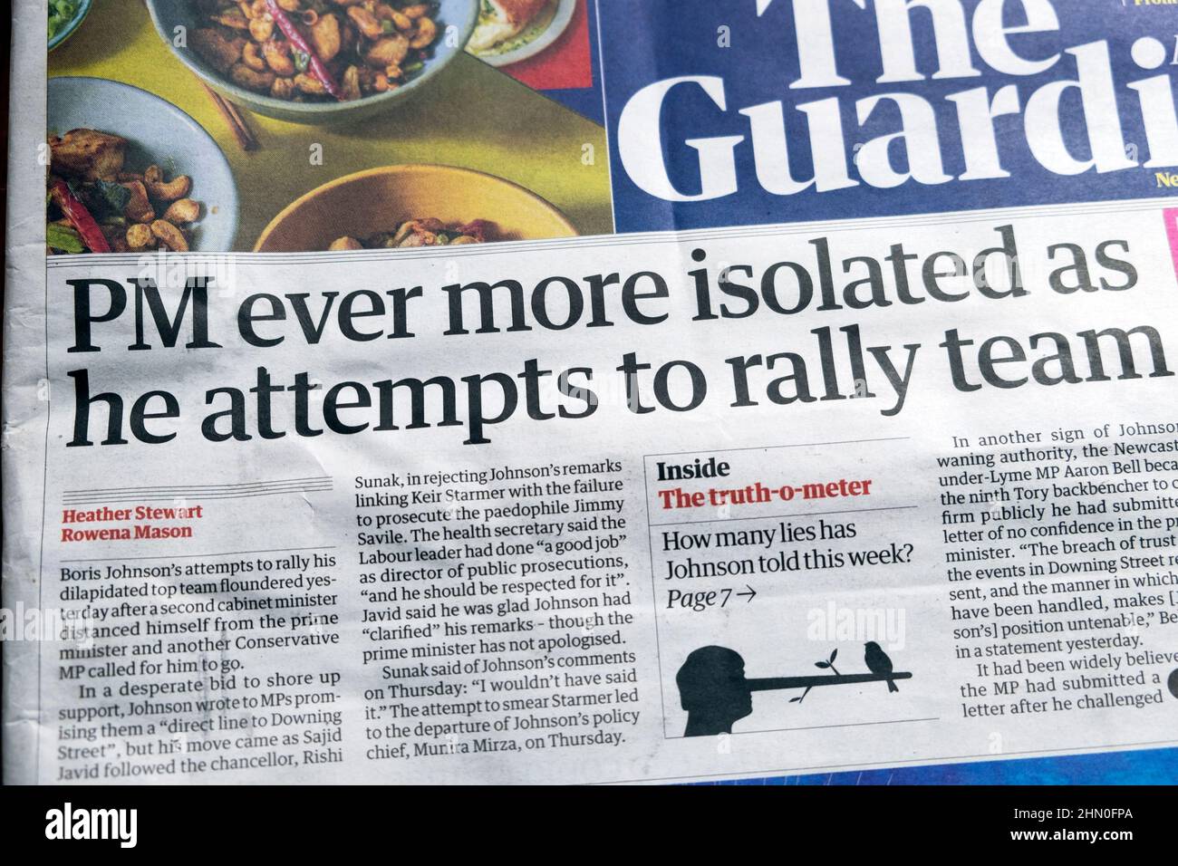 Boris Johnson 'PM ever more isolated as he attempts to rally team ...