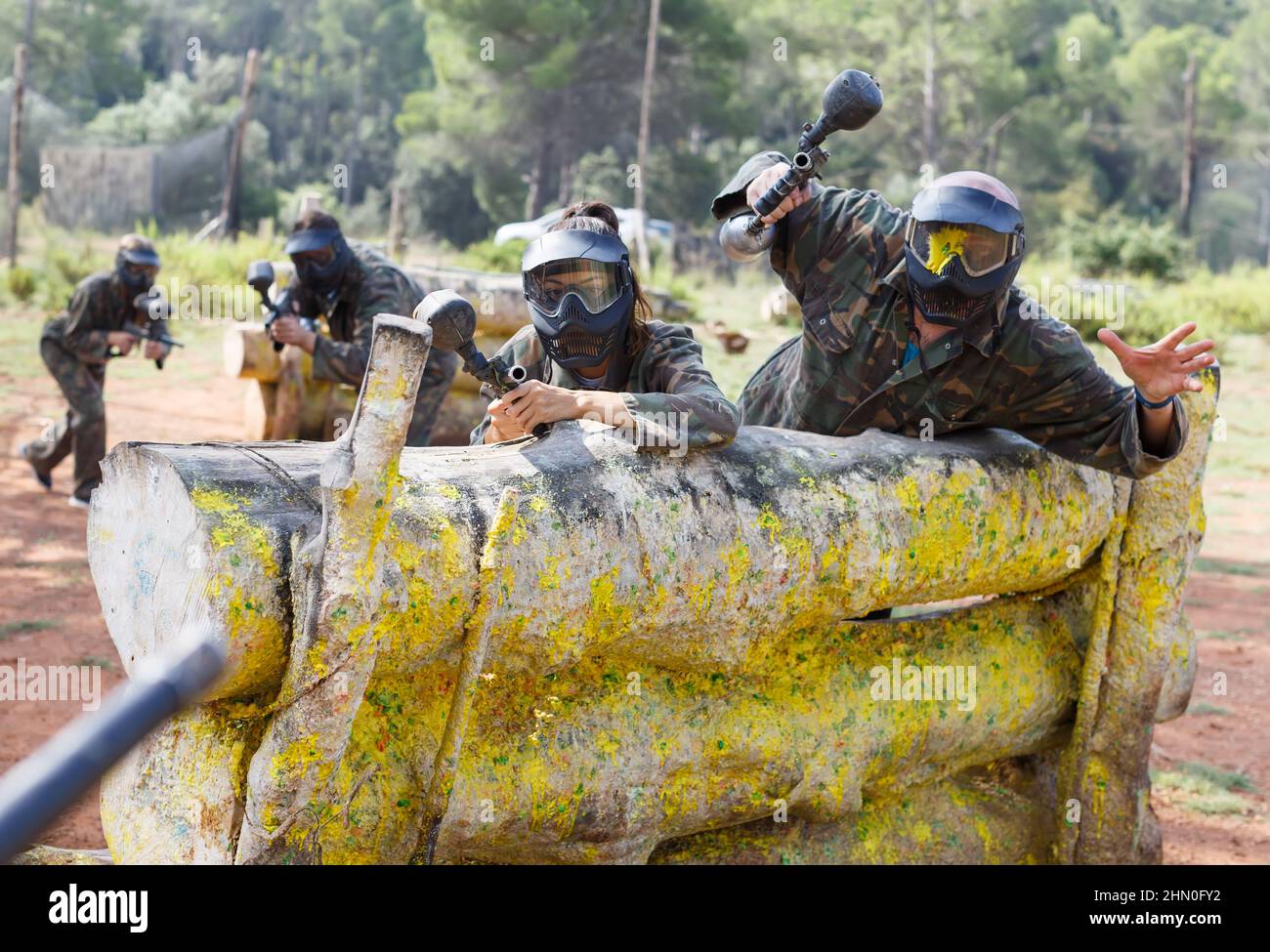 Paintball team smiling group hi-res stock photography and images - Alamy