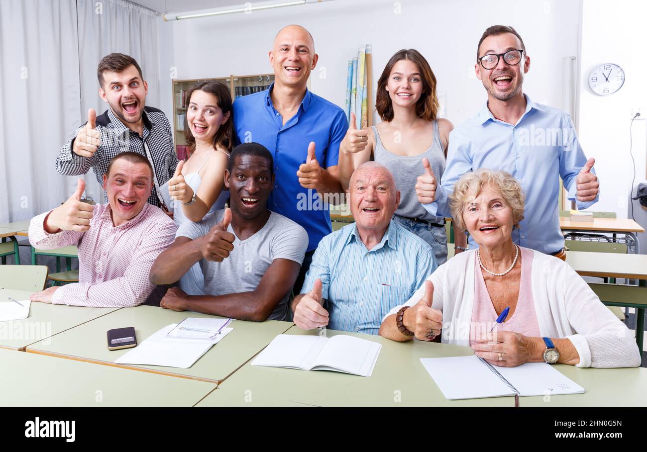 Portrait of group people different ages Stock Photo - Alamy