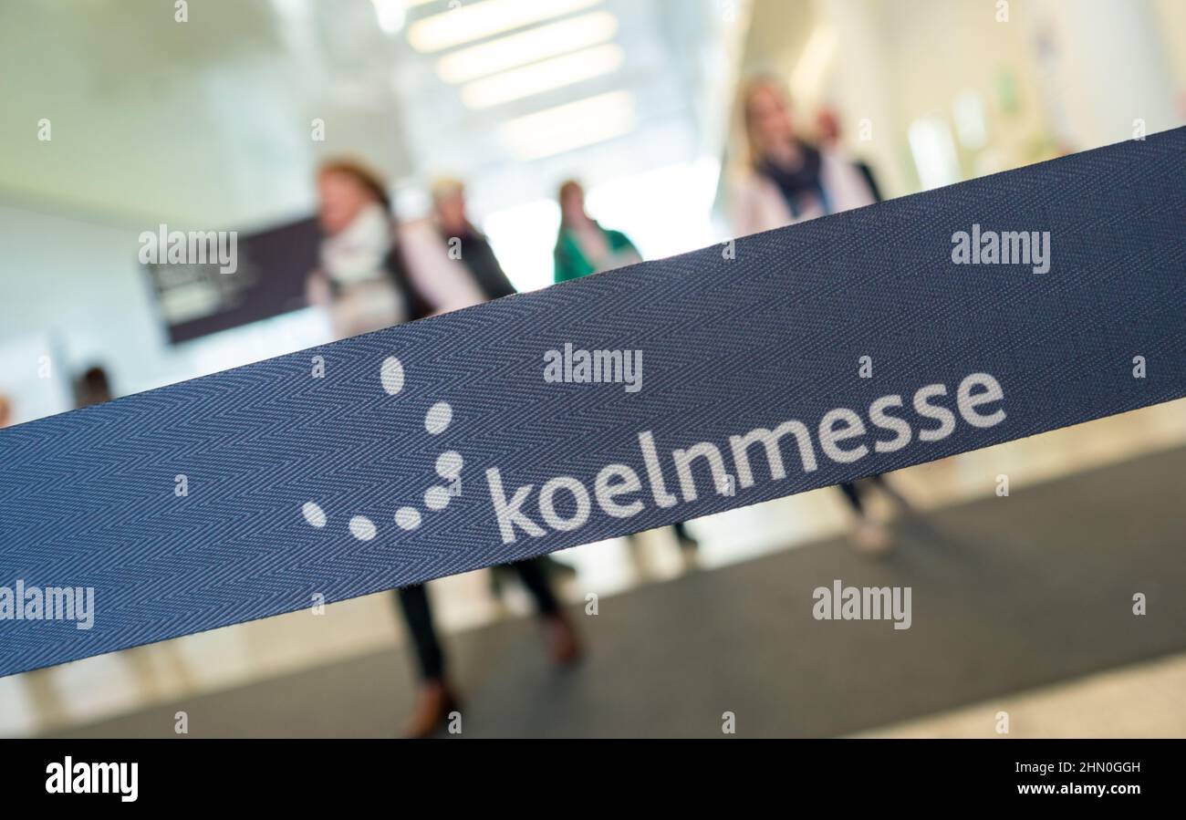 Koelnmesse sign at the North Entrance. With around 75 trade fairs ...