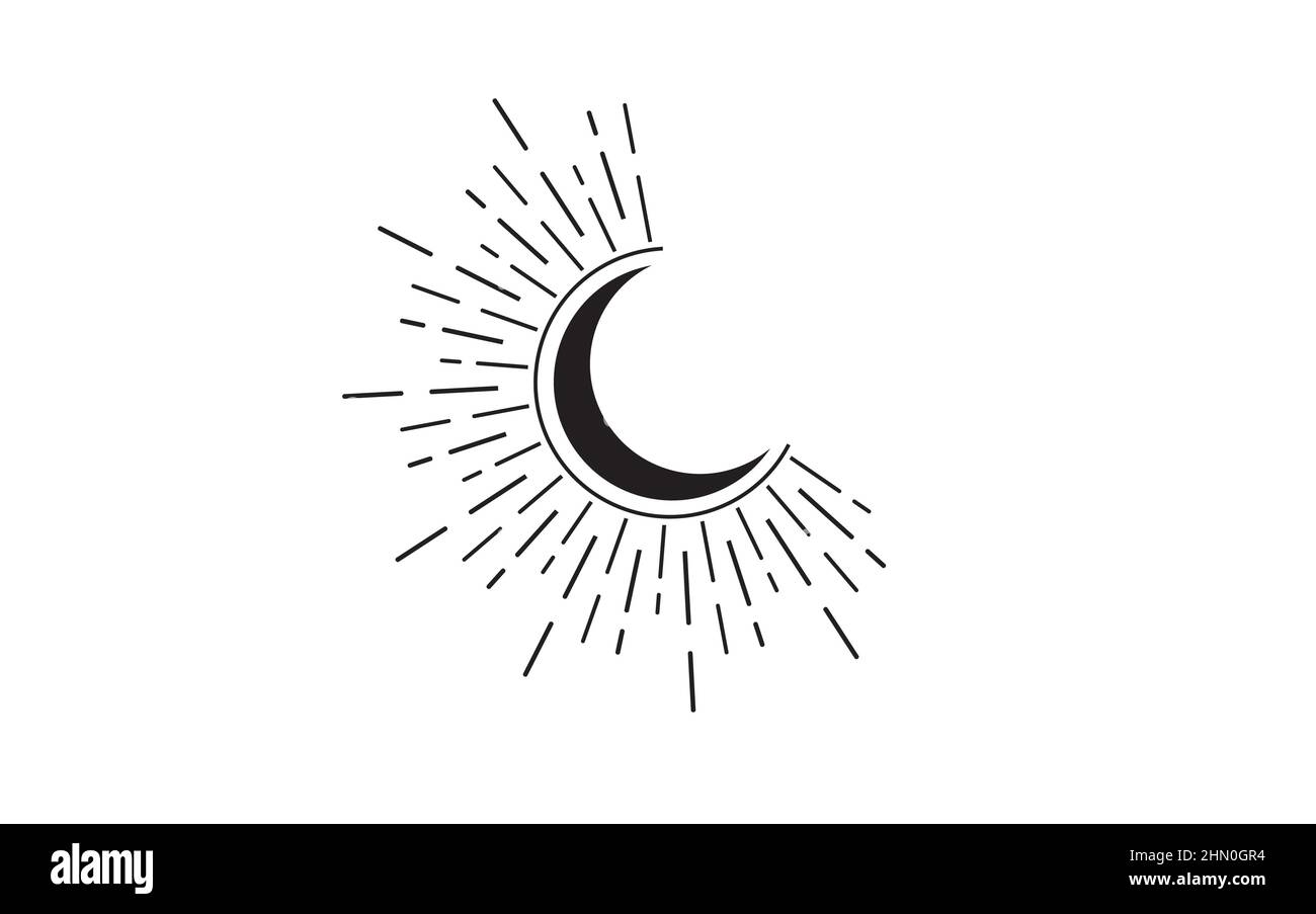 Moon emblem icon outline Cut Out Stock Images & Pictures - Alamy