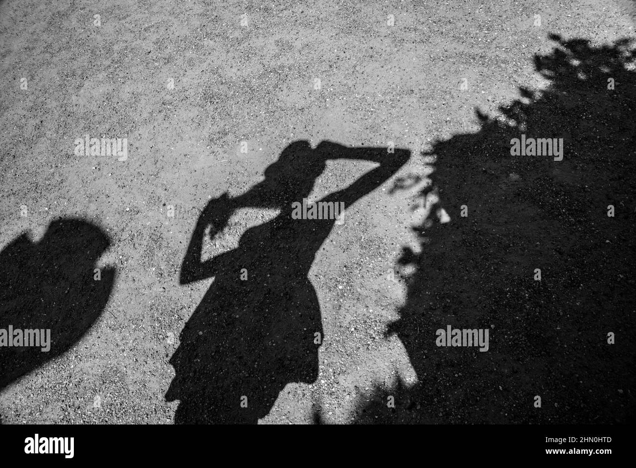 Women Shadow, Dress Hair and Hat Stock Photo - Alamy