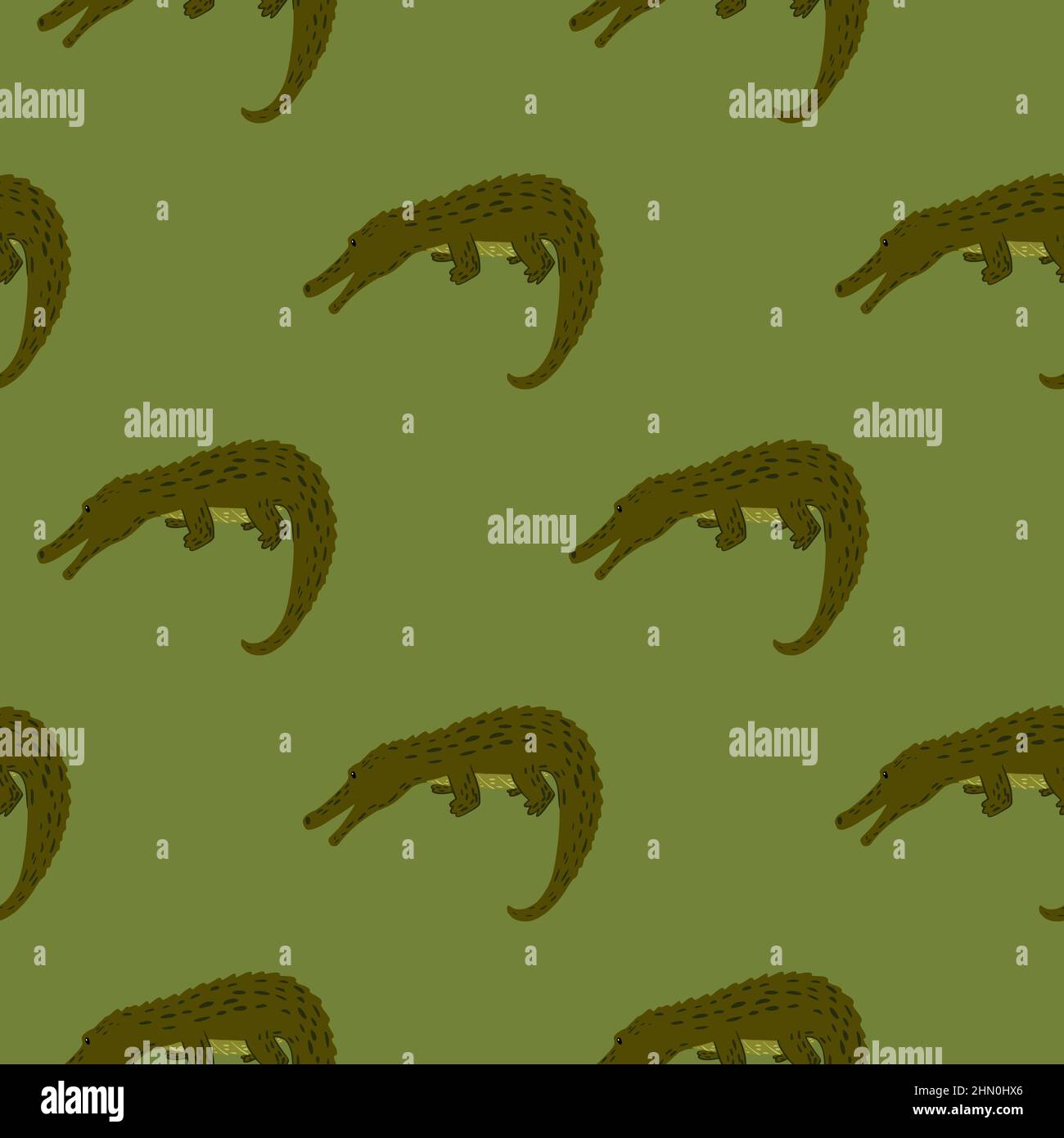 Cute crocodiles seamless pattern.Funny animals background. Repeated ...