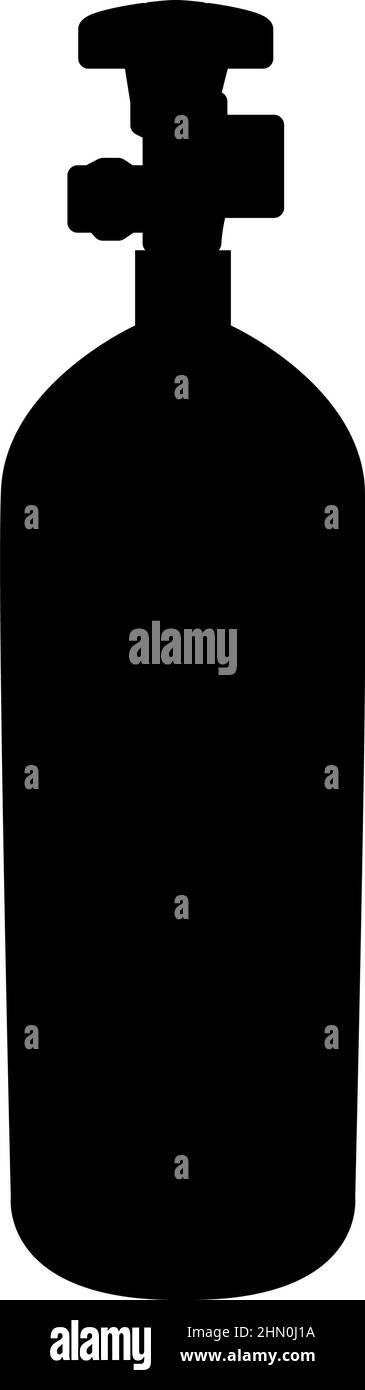 Gas cylinder balloon icon black color vector illustration image flat ...