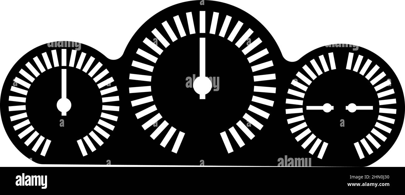 Dashboard car panel speed display with gauge icon black color vector ...