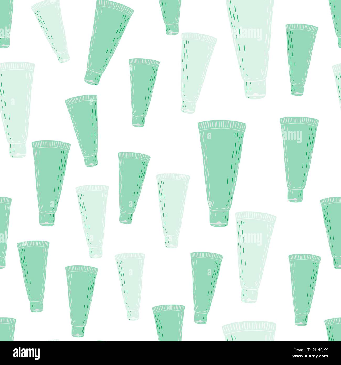 Tube cosmetic cream seamless pattern. Elements spa in doodle style ...