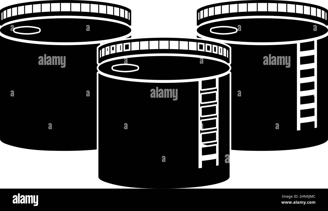 Tanks with oil storage icon black color vector illustration image flat ...