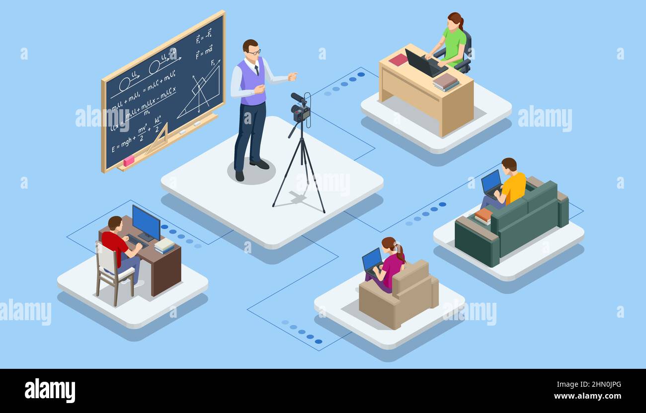 Isometric E-learning and Online Education for Student and University ...