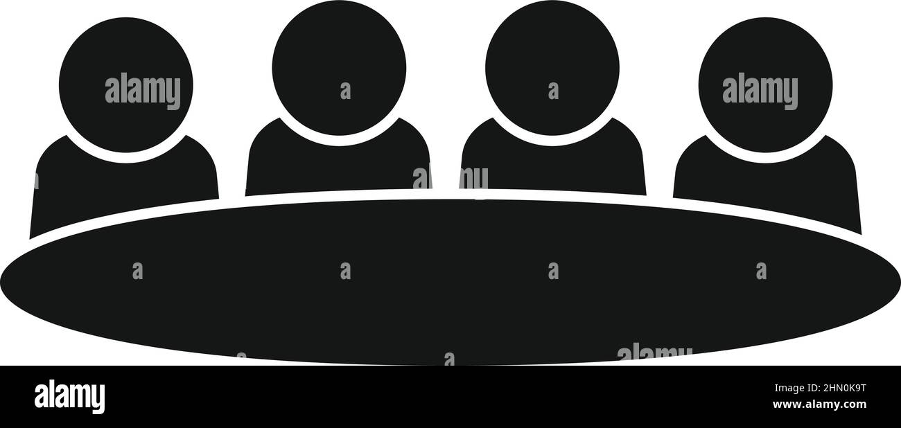 Round table speak icon simple vector. People talk Stock Vector Image ...