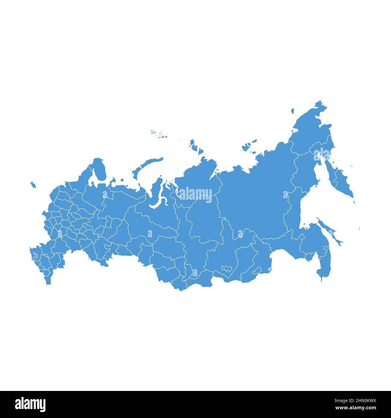 Russia administrative map with borders of regions Stock Vector Image ...