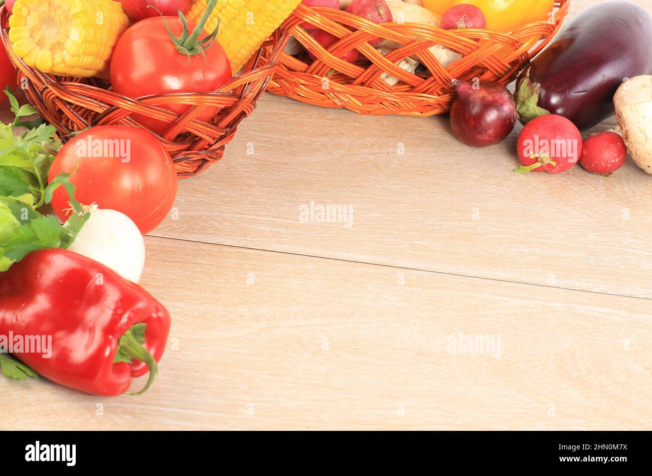 Colorful vegetable frame Stock Photo - Alamy