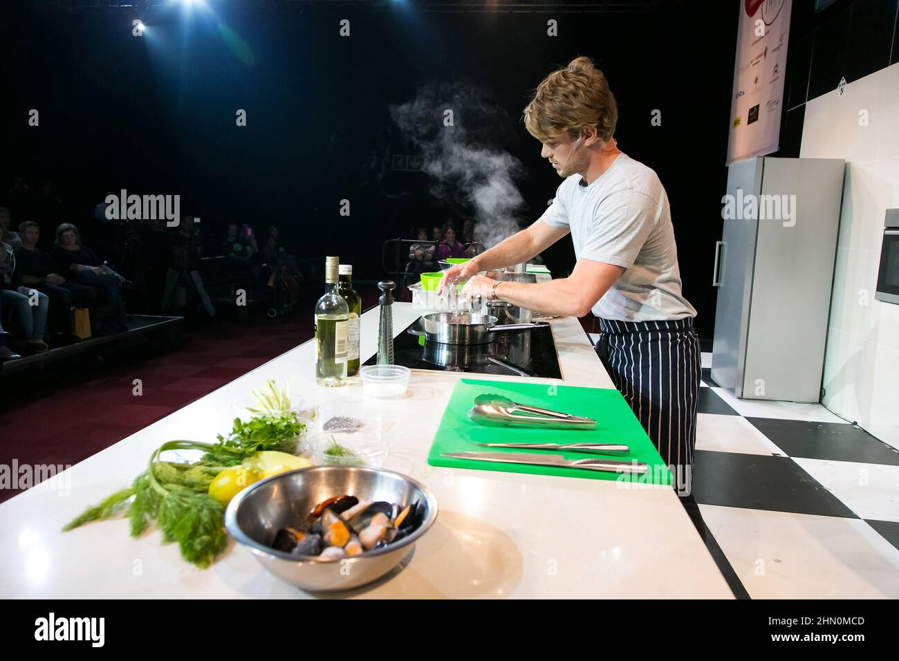 Chef doing a demonstration at the Food and Wine Expo Stock Photo - Alamy