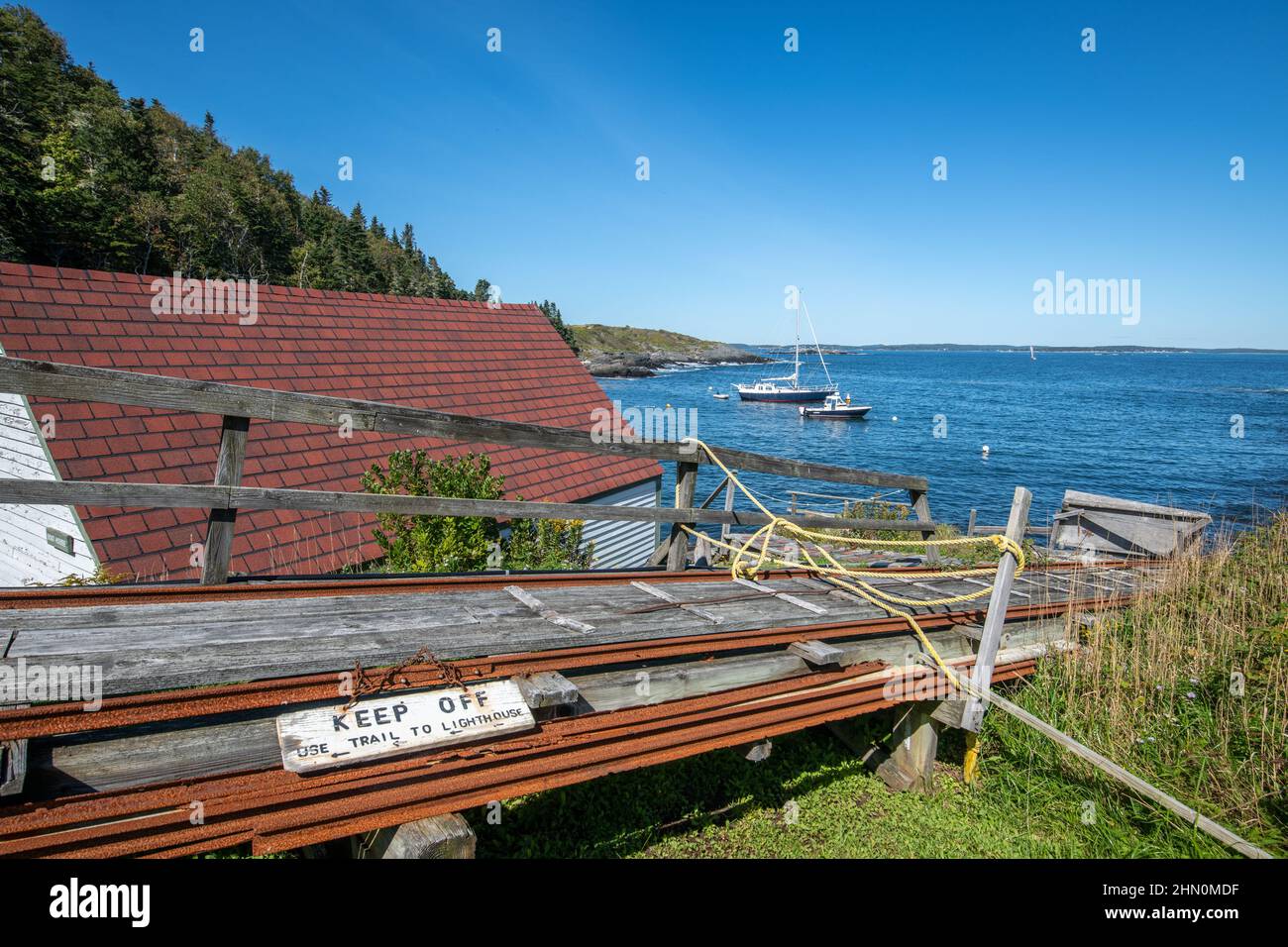 Seguin Island Light Station Maine coast Stock Photo - Alamy