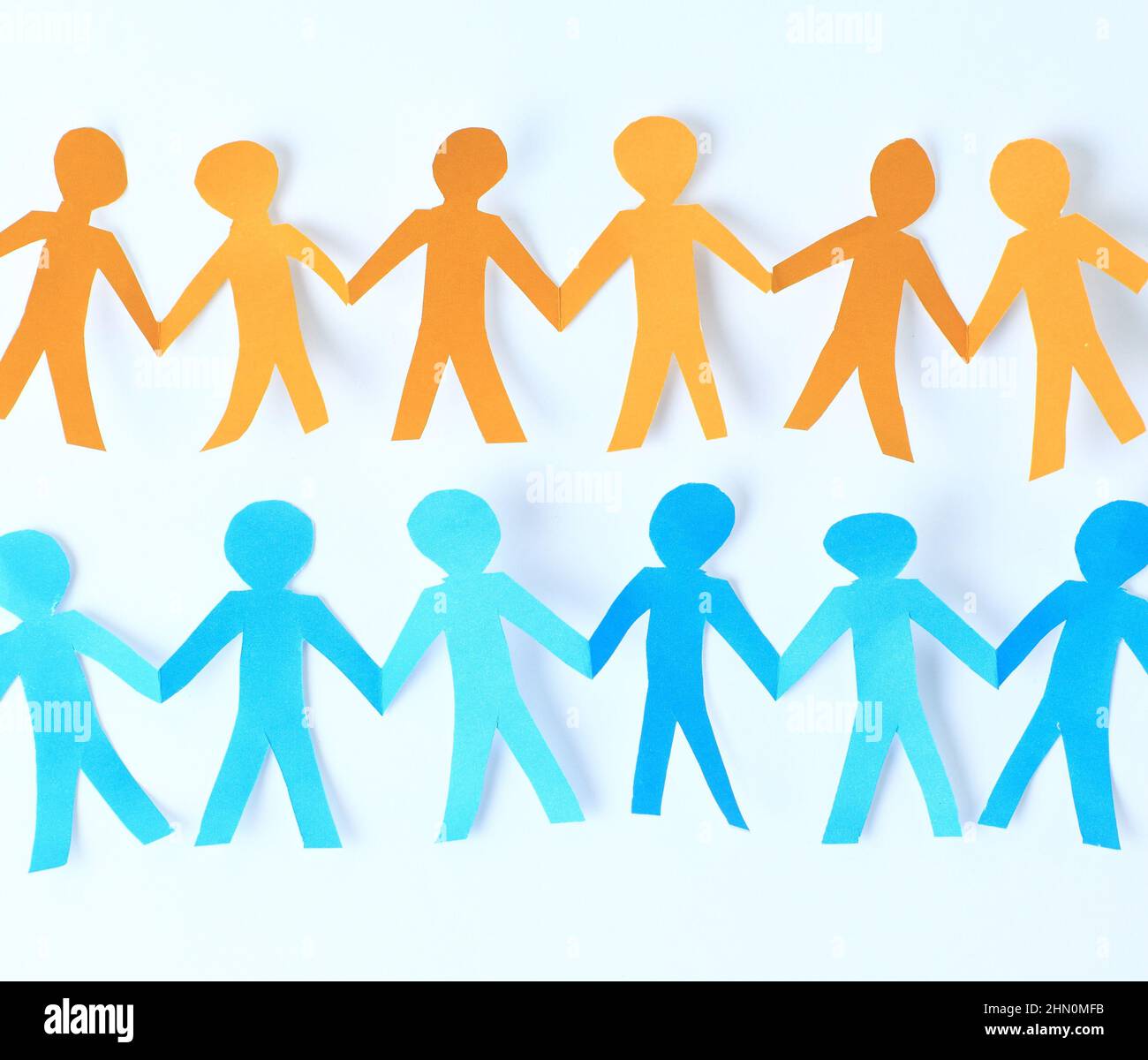 teamwork, paper people over white background Stock Photo - Alamy