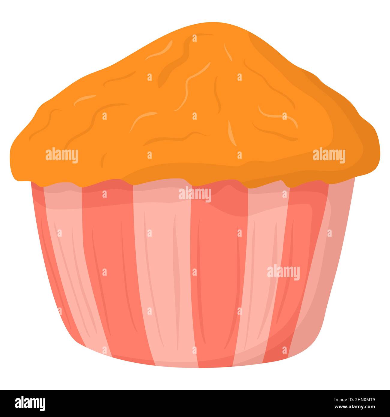 Cartoon illustration with muffin. Vector hand drawn graphic. Single ...