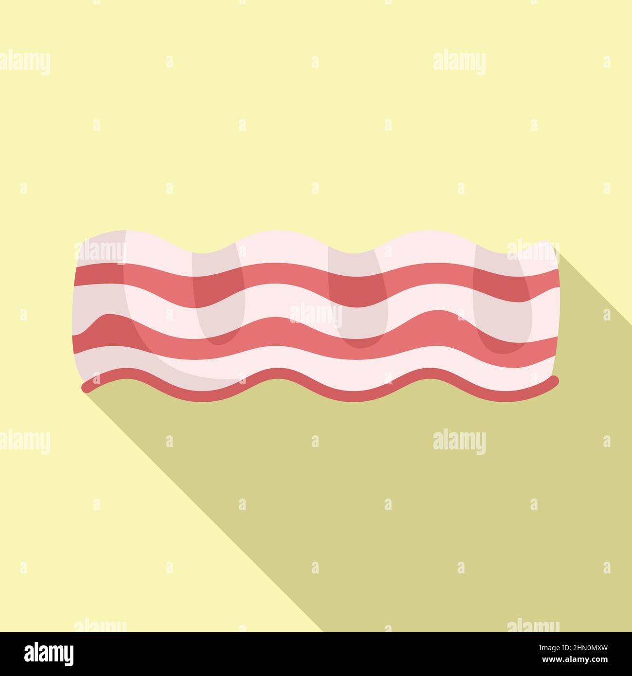 Crispy bacon icon flat vector. Breakfast slice Stock Vector Image & Art ...