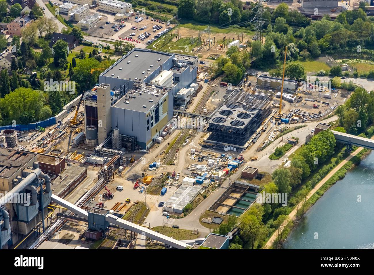 Aerial photograph, STEAG combined heat and power plant Herne, at STEAG ...