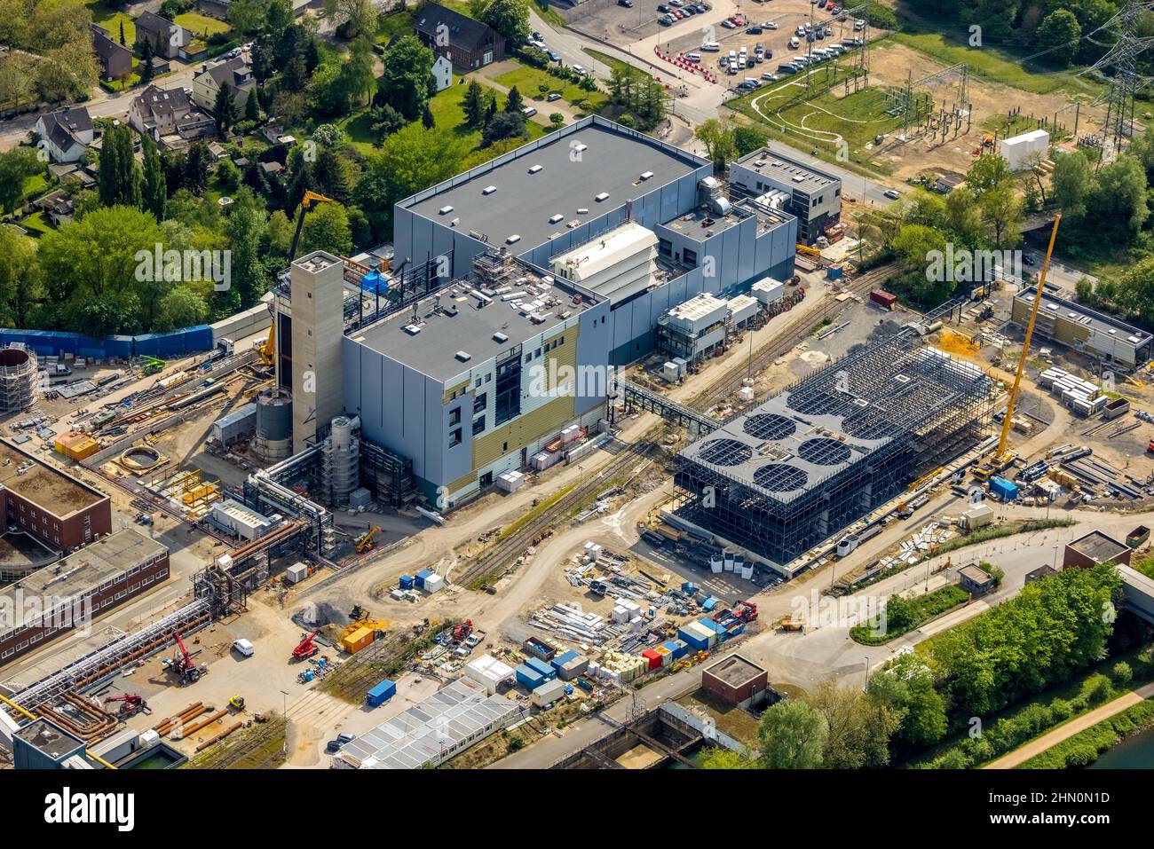 Aerial photograph, STEAG combined heat and power plant Herne, at STEAG ...