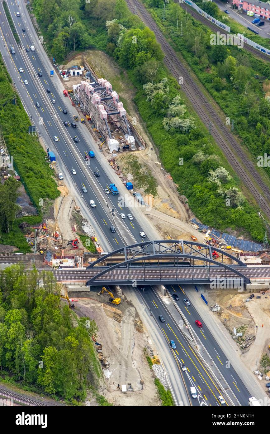 Construction site for new railway bridge over the a43 motorway hi-res ...