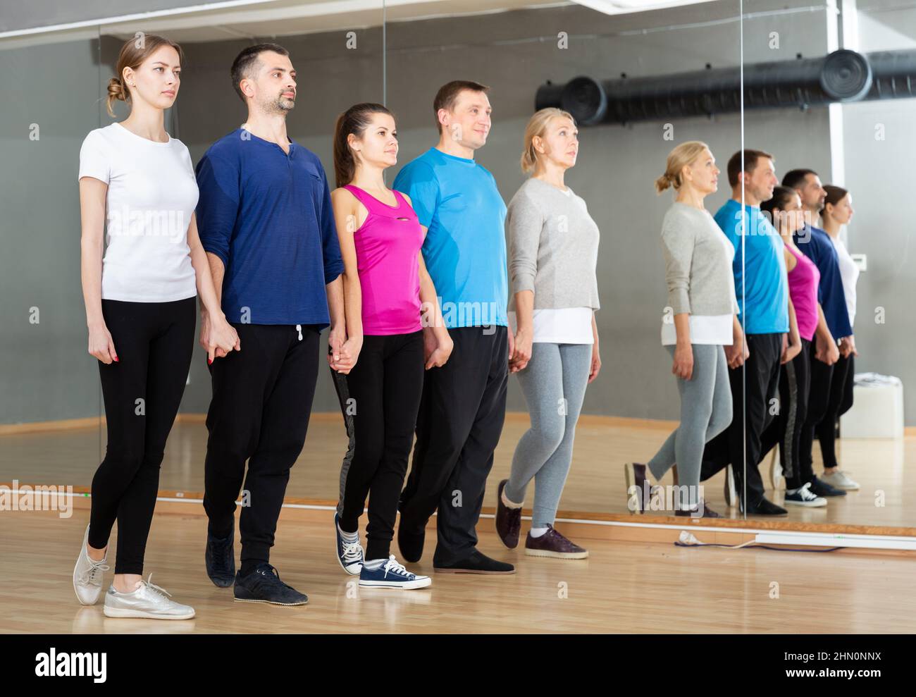 People fulfilling Celtic dance movements Stock Photo - Alamy
