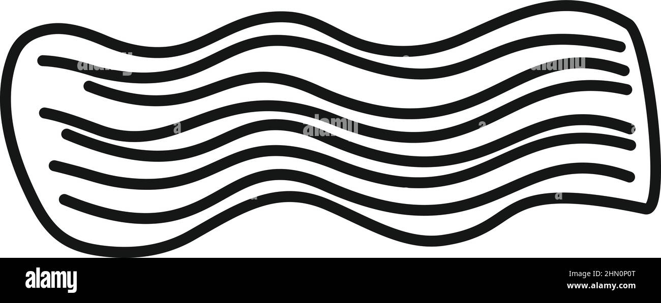 Strip bacon icon outline hi-res stock photography and images - Alamy