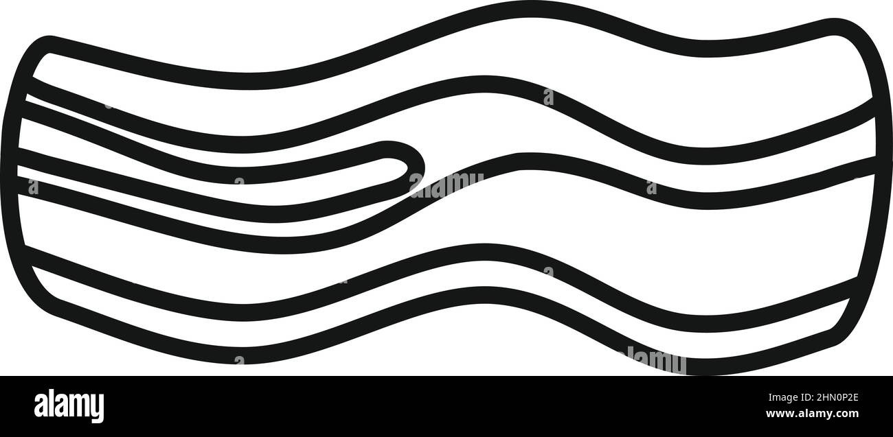 Cooking bacon icon outline vector. Meat crispy Stock Vector Image & Art ...