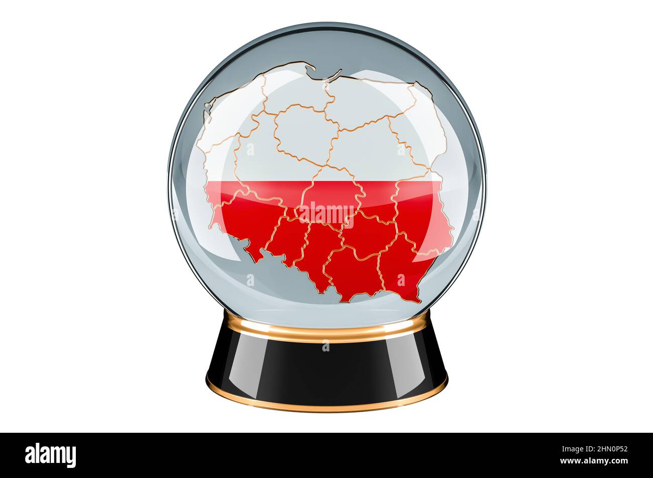 Crystal ball with Polish map. Forecasting and prediction for Poland ...