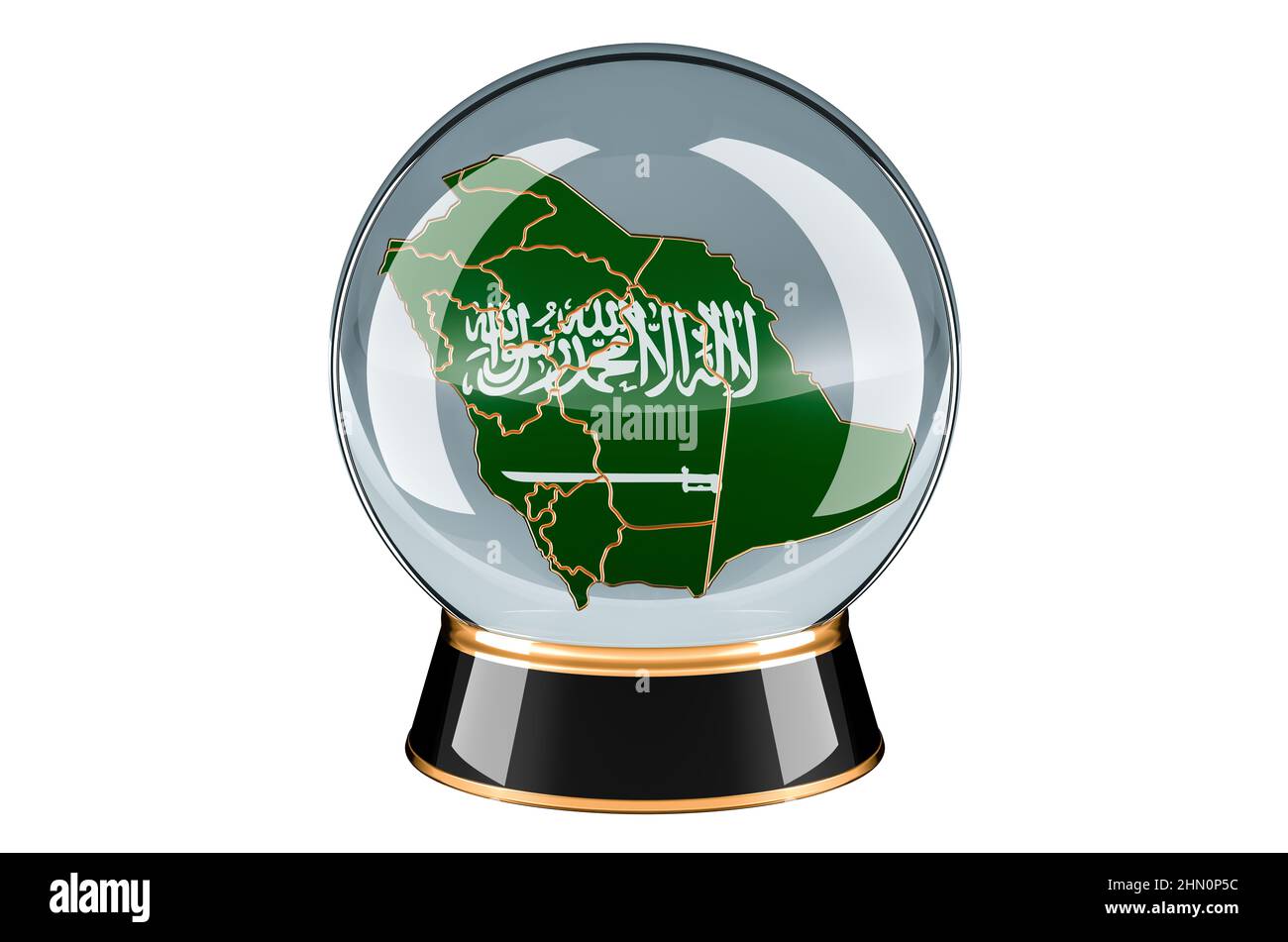 Crystal ball with Saudi Arabian map. Forecasting and prediction for ...