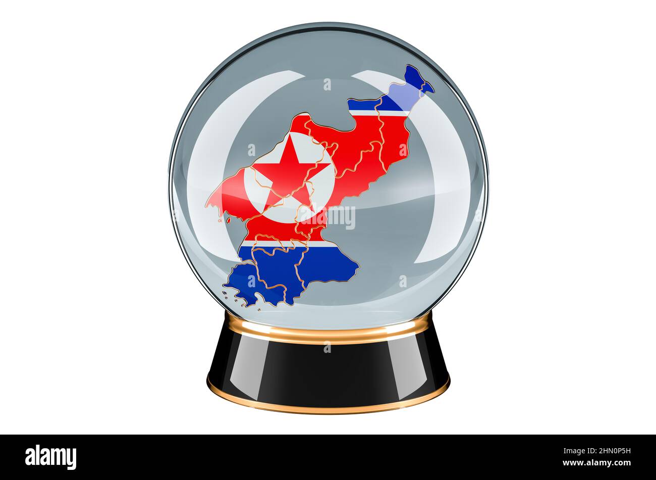 Crystal ball with North Korean map. Forecasting and prediction for ...