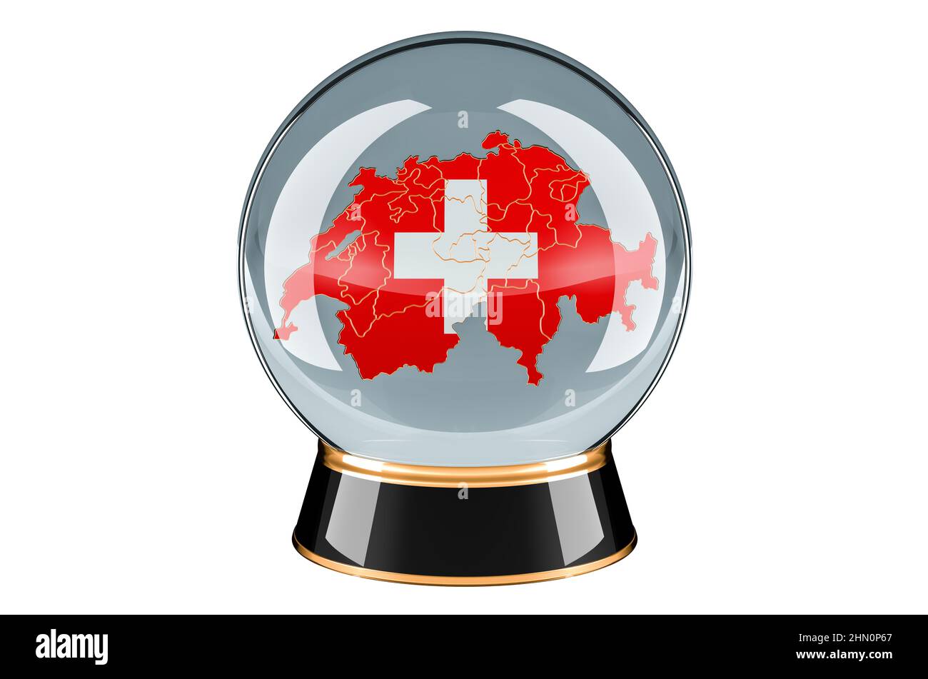 Crystal ball with Swiss map. Forecasting and prediction for Switzerland ...