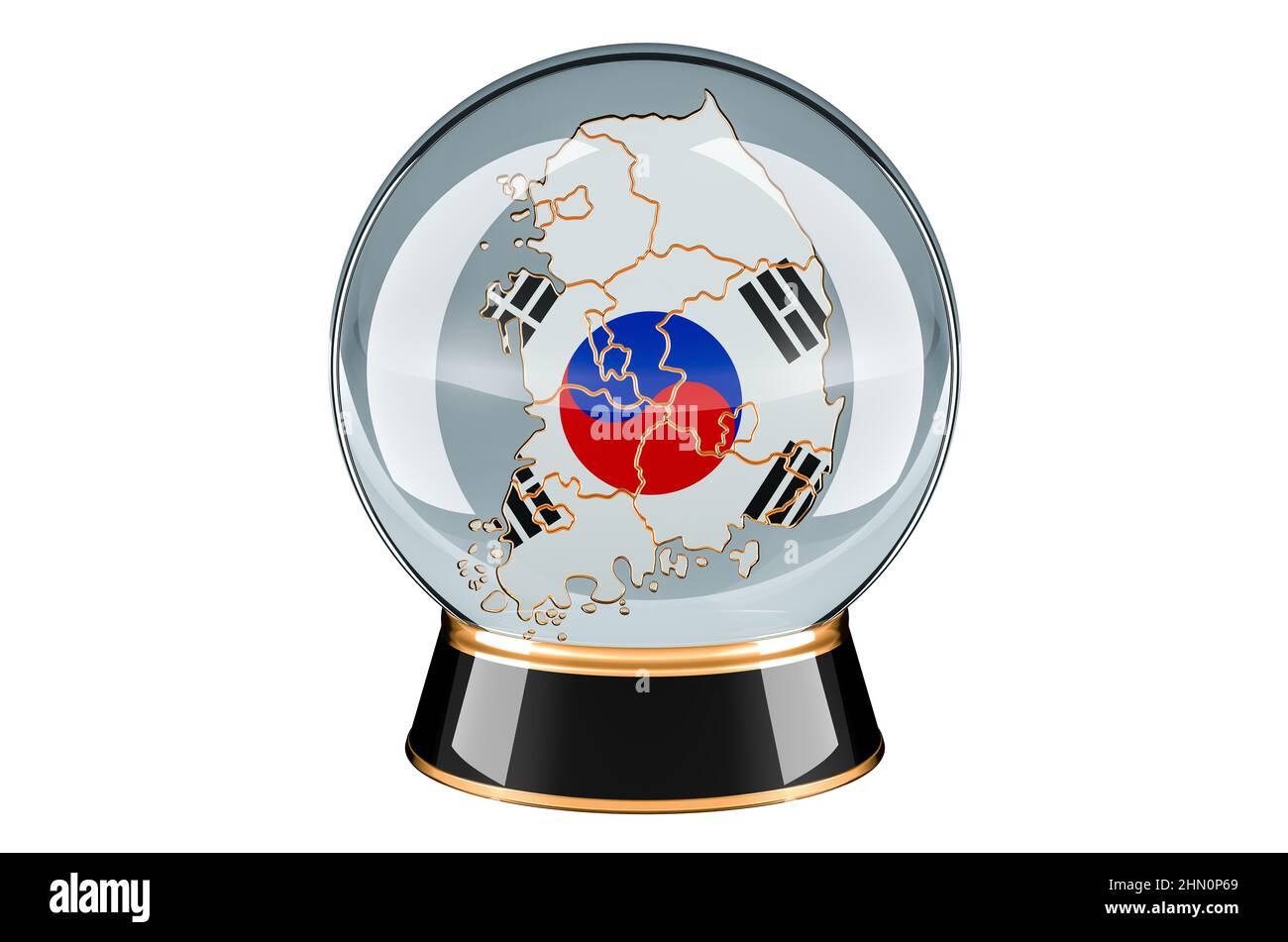 Crystal ball with South Korean map. Forecasting and prediction for ...