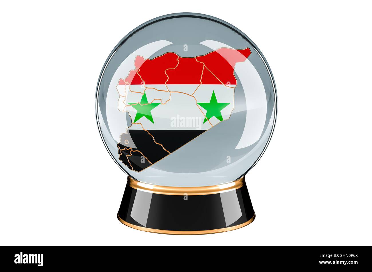 Crystal ball with Syrian map. Forecasting and prediction for Syria ...