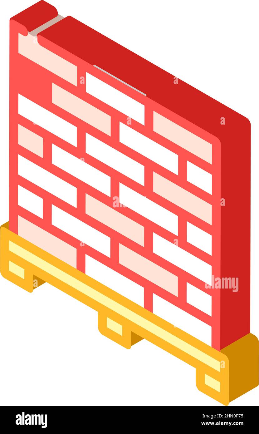 brick construction material isometric icon vector illustration Stock ...