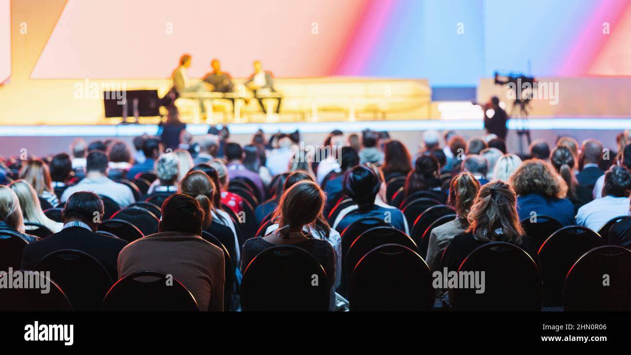 conference hall or seminar room with attendee background Stock Photo ...
