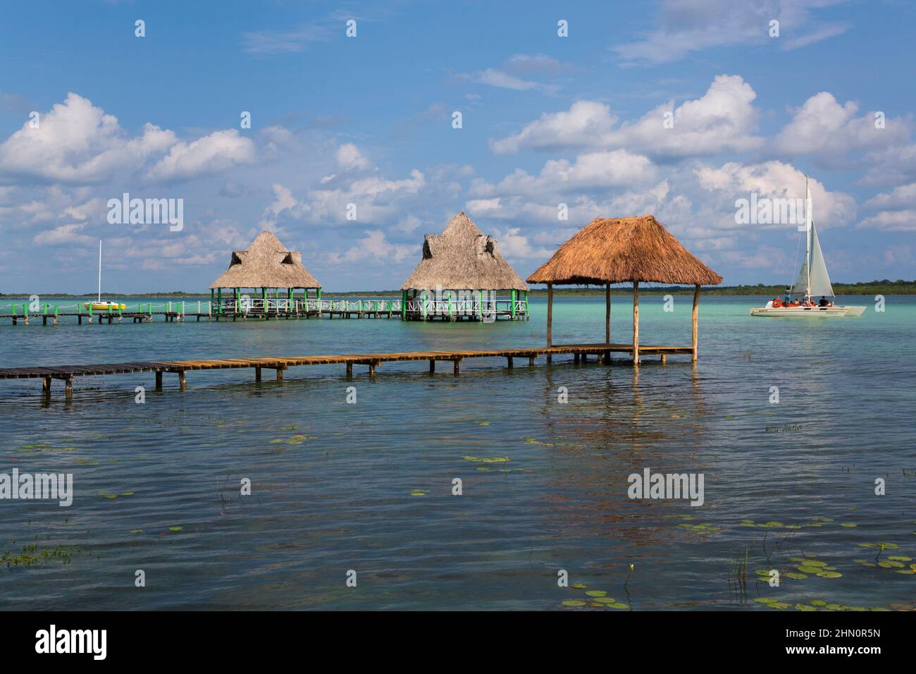 Dock, On The Lagoon, Bacalar, Quintana Roo, Mexico Stock Photo - Alamy
