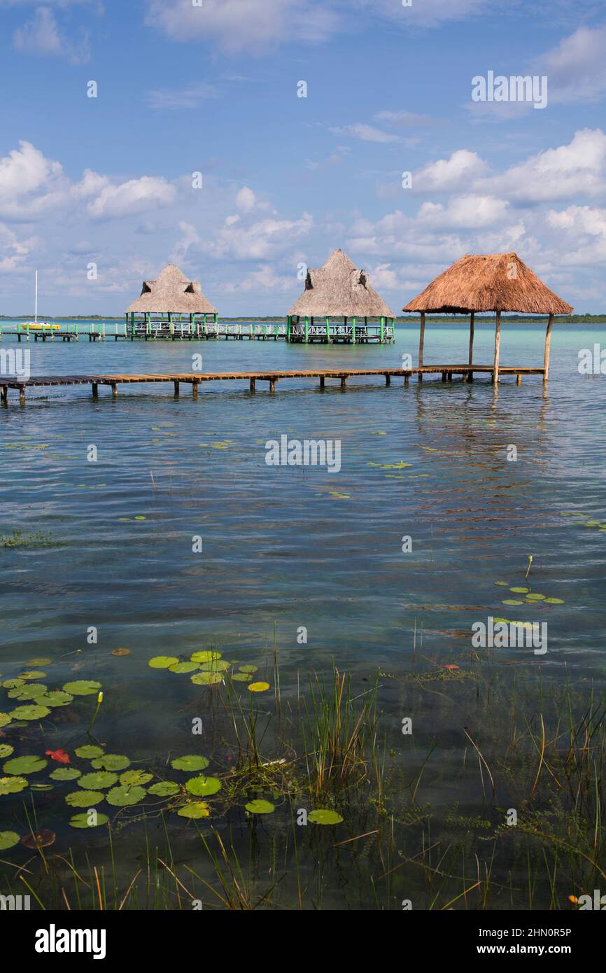 Dock, On The Lagoon, Bacalar, Quintana Roo, Mexico Stock Photo - Alamy
