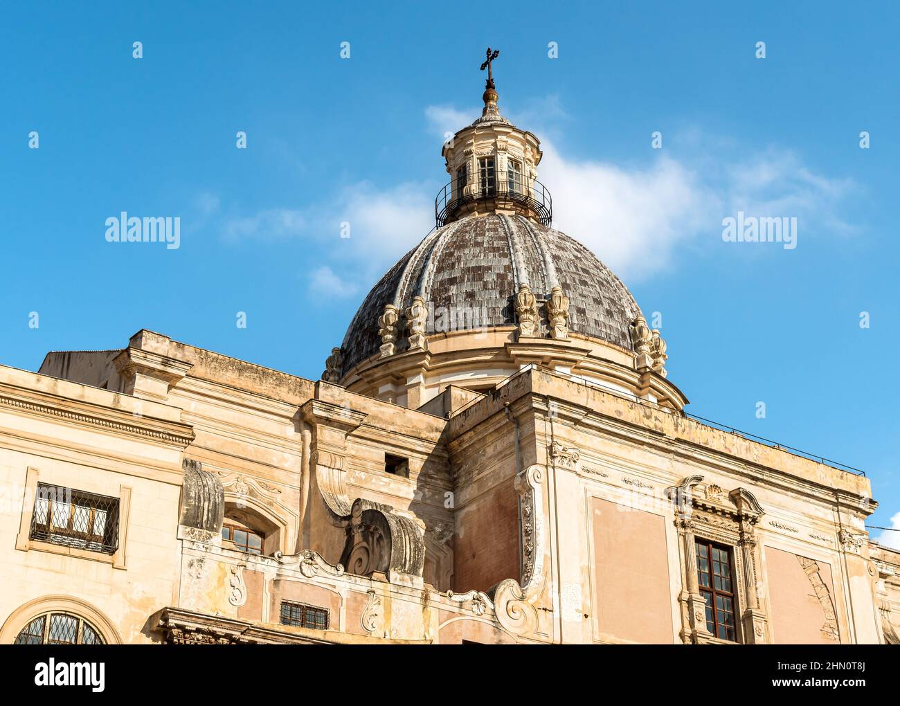 The Dome of the Saint Caterina church on the Pretoria square in Palermo ...