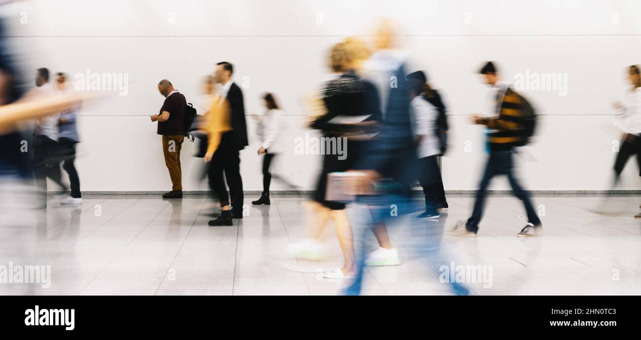 International anonymous crowd at trade fair Stock Photo - Alamy