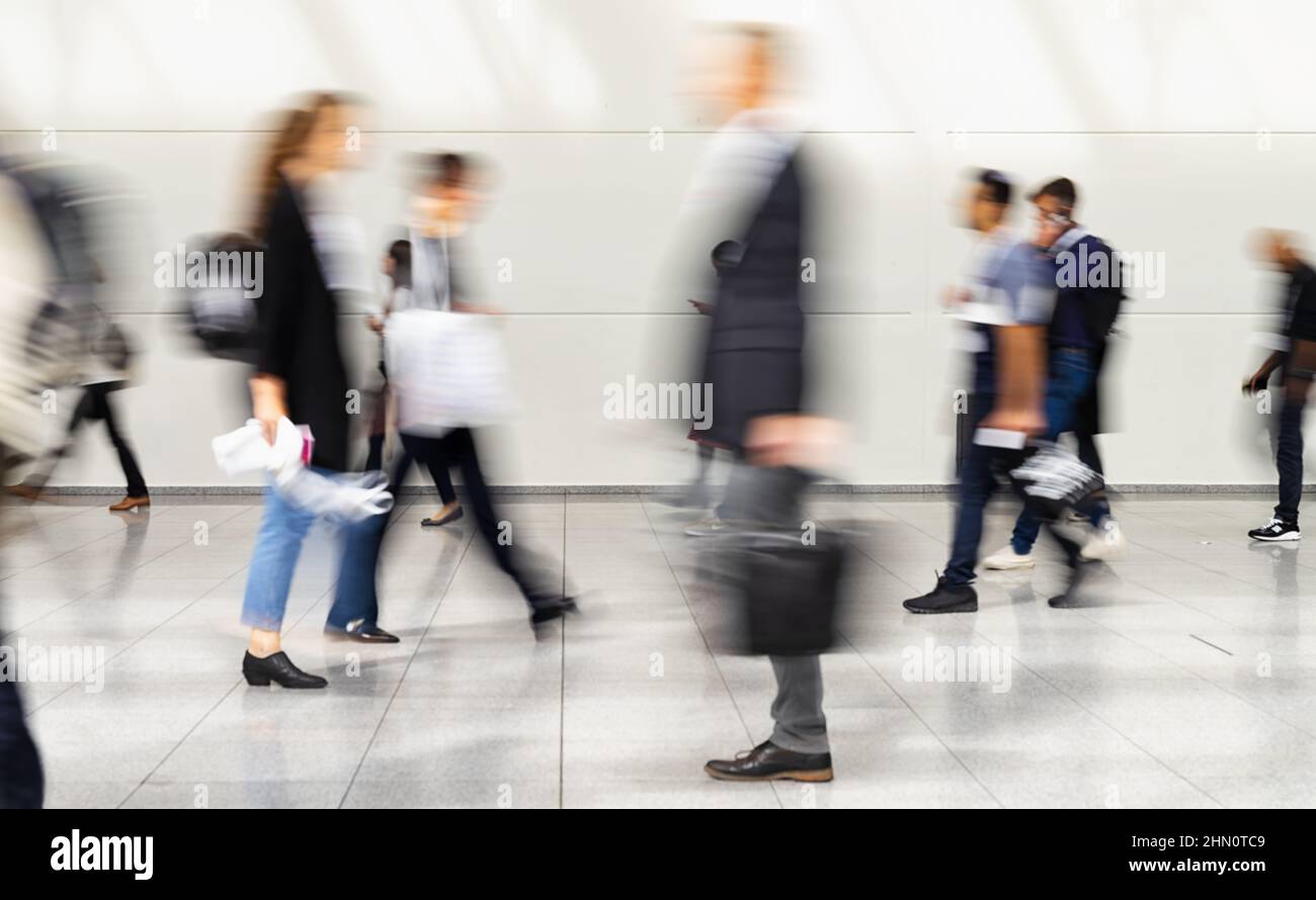 International anonymous crowd at trade fair Stock Photo - Alamy