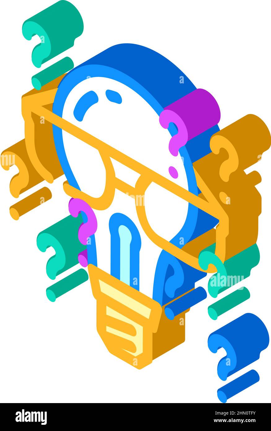 think light bulb isometric icon vector illustration Stock Vector Image ...
